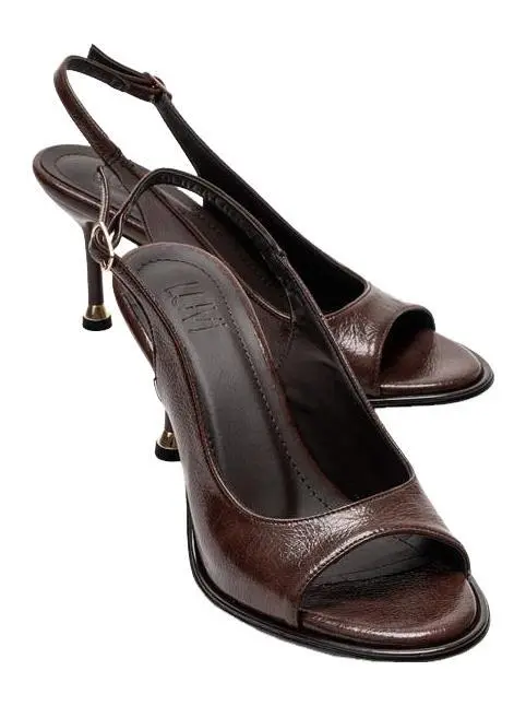 PROLOGUE SHOES Iselin Stiletto Sandal - Brown