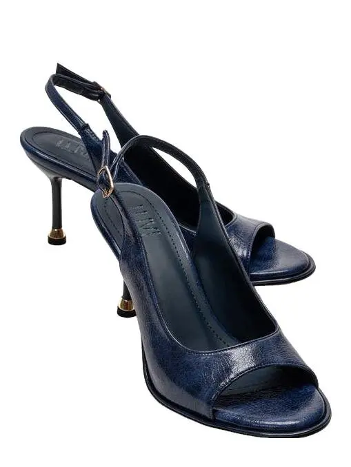 PROLOGUE SHOES Iselin Stiletto Sandal - Navy
