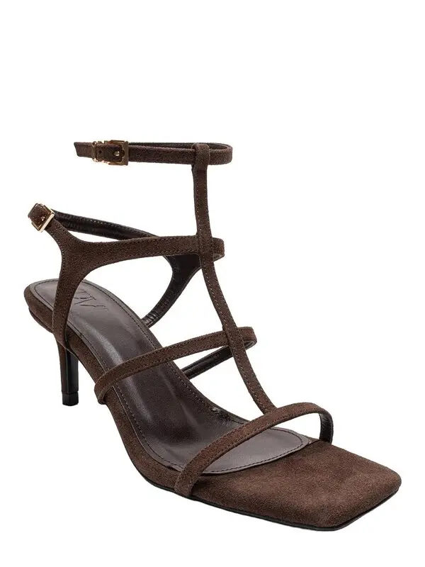 PROLOGUE SHOES Viento Stiletto Sandal - Brown Suede