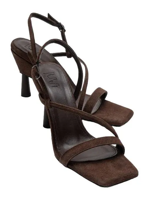 PROLOGUE SHOES Jolene Stiletto Sandal - Brown Suede