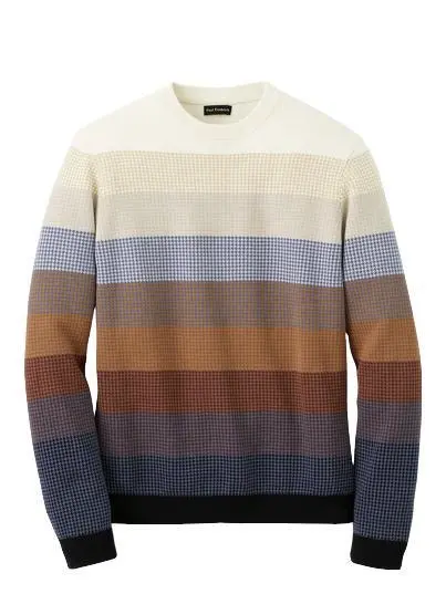 PAUL FREDRICK Cotton Crewneck Sweater - Multi