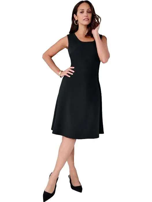 JESSICA LONDON Bi-stretch Fit And Flare Dress - Black