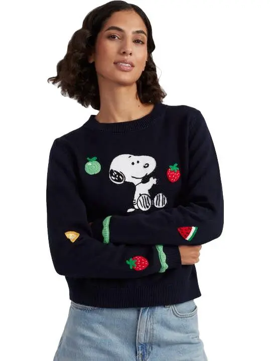 Chinti & Parker Snoopy Intarsia Cotton Sweater - Blue