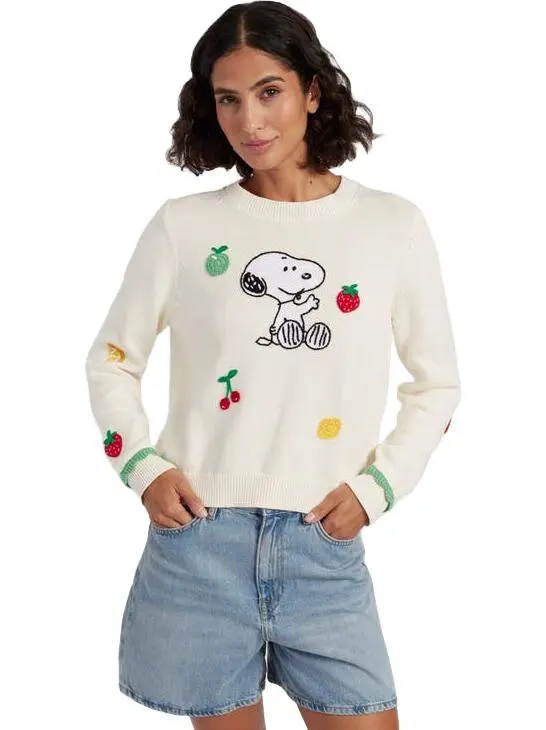 Chinti & Parker Snoopy Intarsia Cotton Sweater - Cream