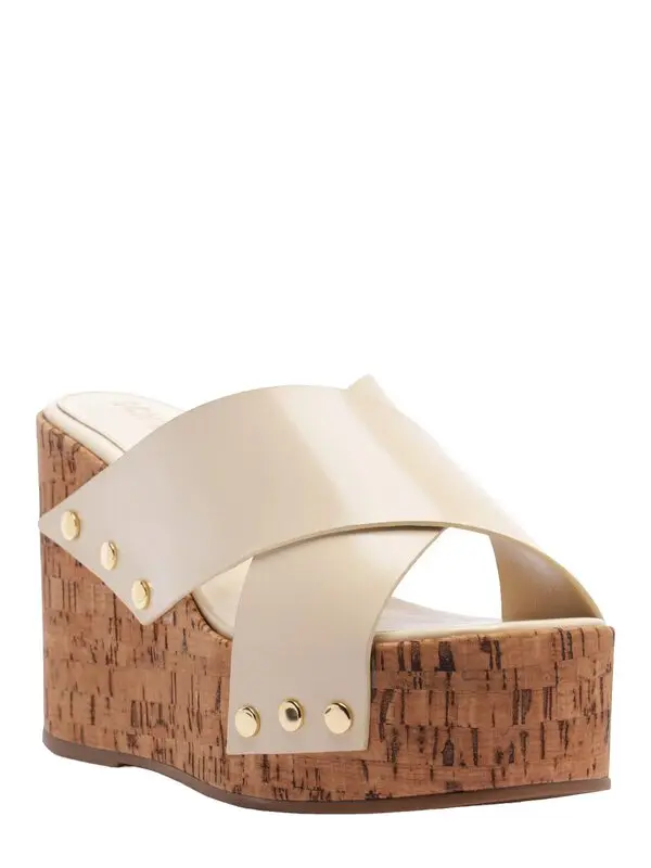 Schutz Serena Platform Wedge Sandal - Egg Shell
