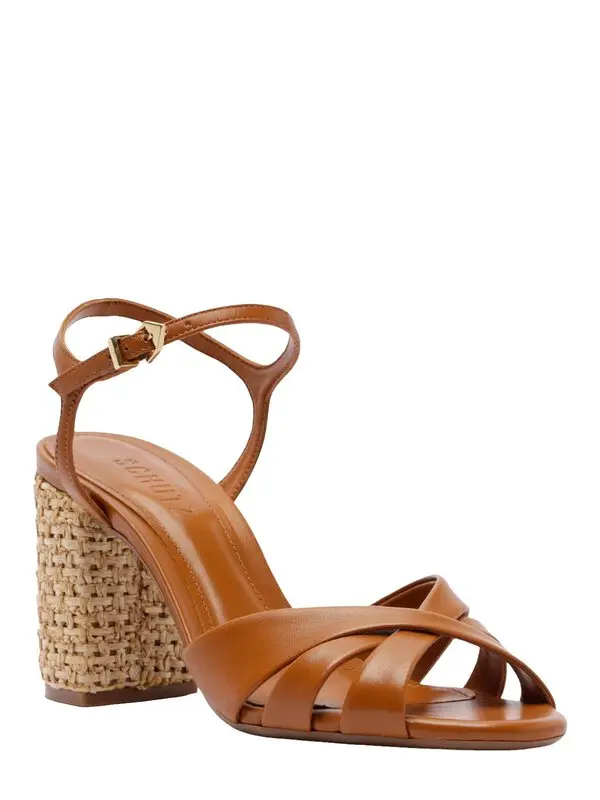 Schutz Keefa Ankle Strap Sandal - Burnt Honey