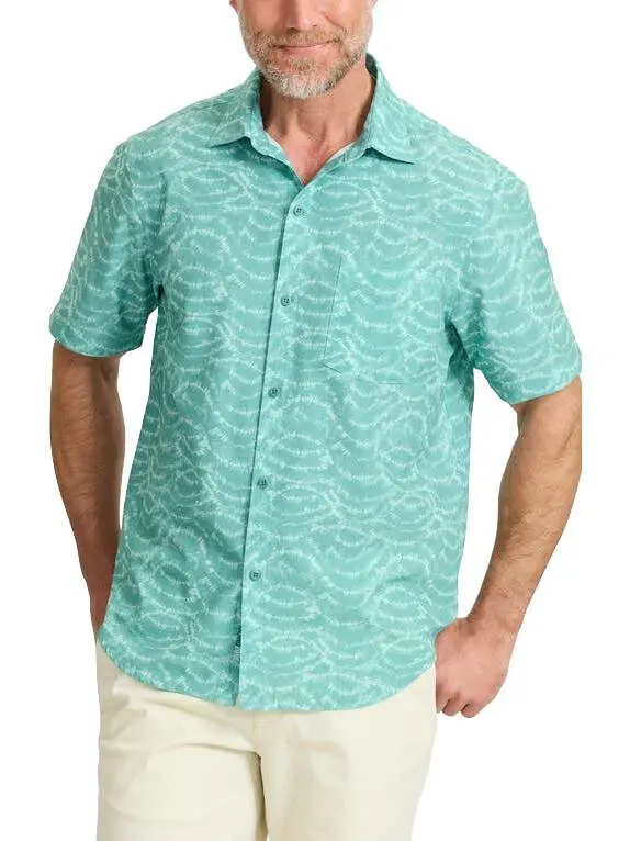 Tommy Bahama Bahama Coast Tidal Mist Islandzone® Short Sleeve Button-up Shirt - Aquifer