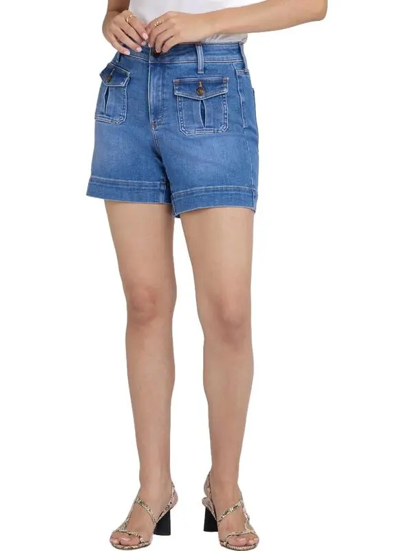 NYDJ Berkyn Patch Pocket Denim Shorts - Blue Paradise