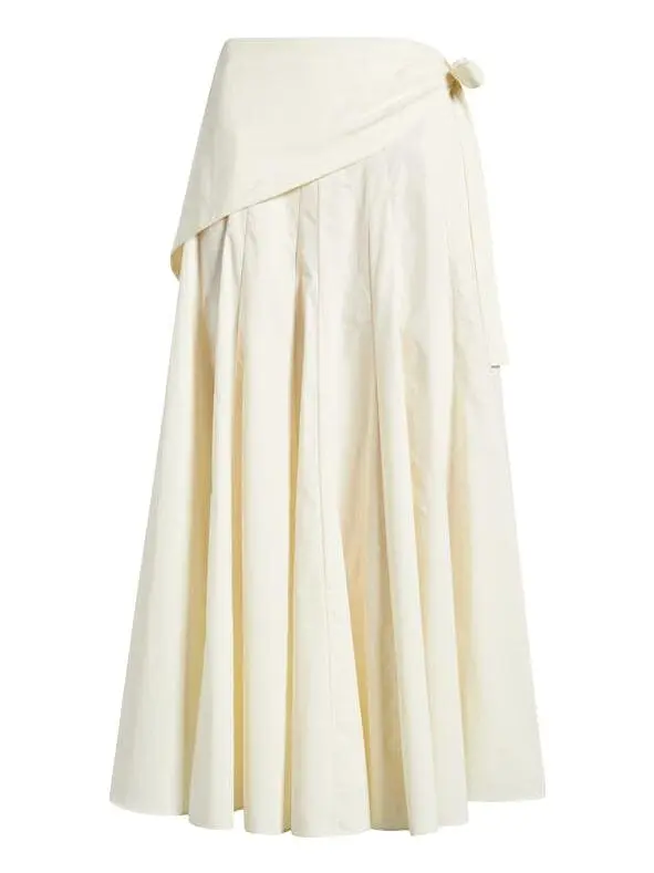 Mango Falda Milos Faux Wrap Cotton Skirt - Off White