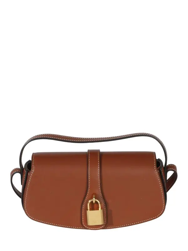 Celine Smooth Calfskin Tabou Clutch On Strap - Brown
