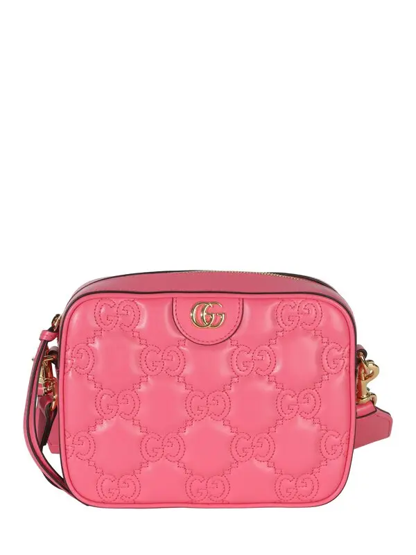 Gucci Gg Stitched Calfskin Matelasse Crossbody Bag - Pink
