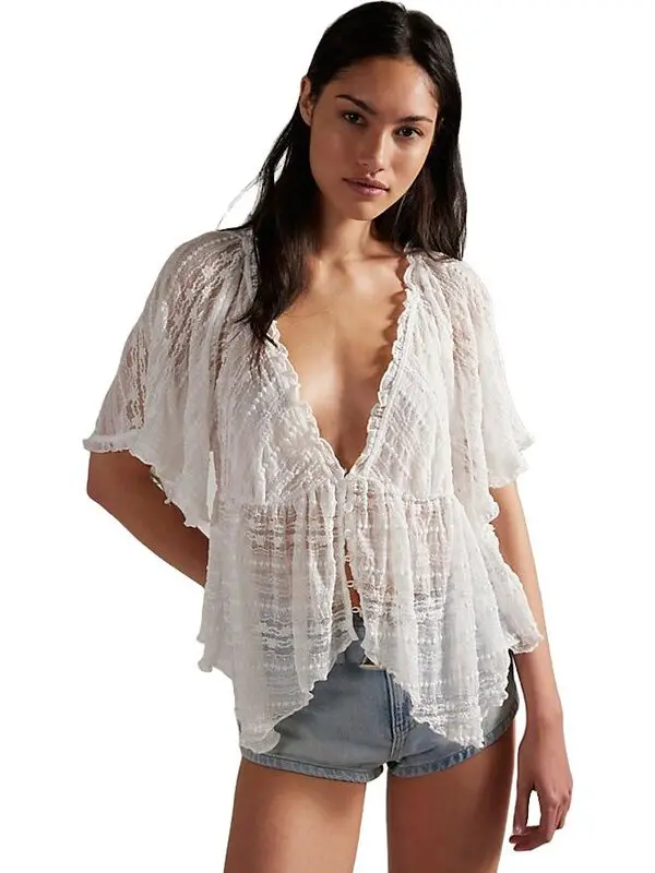 Free People Lace Top - Clean Ivory