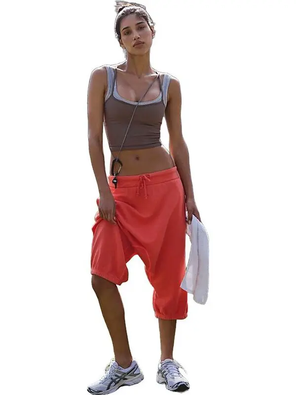Free People All In Cropped Harem Pants - Hot Watermelon