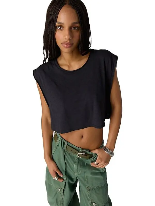 Free People We The Free Dallas Cropped Tank - Black
