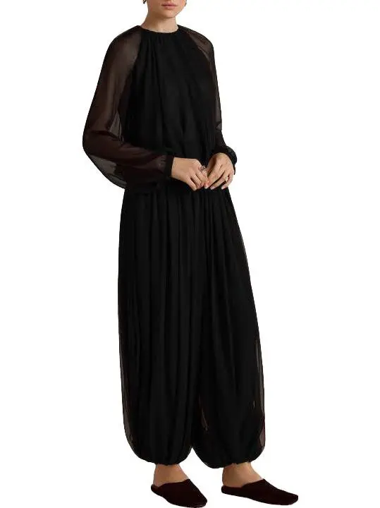Marina Moscone Layered Long Sleeve Blouse - Black