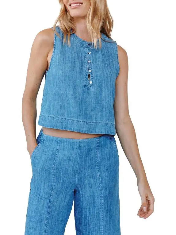 Bella Dahl Sleeveless Denim Pullover - Island Blue