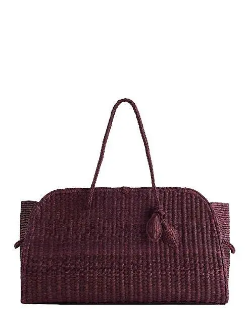 Jacquemus The Turismo Raffia Bowling Bag - Brown