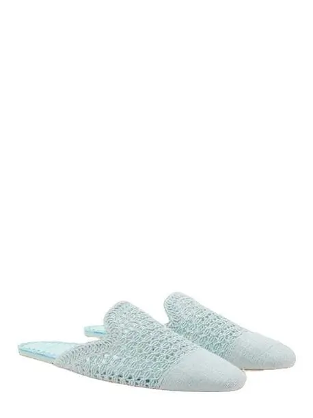 Mango Crochet Indoor Mule Slipper - Blue