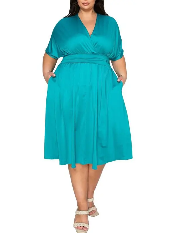 L I V D Cyra Empire Waist Midi Dress - Jade