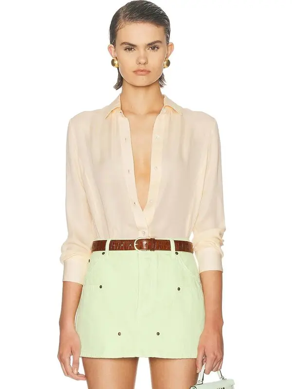 Renggli Silk Georgette Button Up Shirt - St. Germain