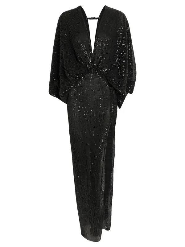 L'IDEE Paradiso Sequin-embellished Gown - Black