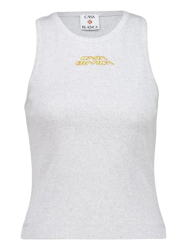 Casablanca Ribbed Logo Tank Top - Grey