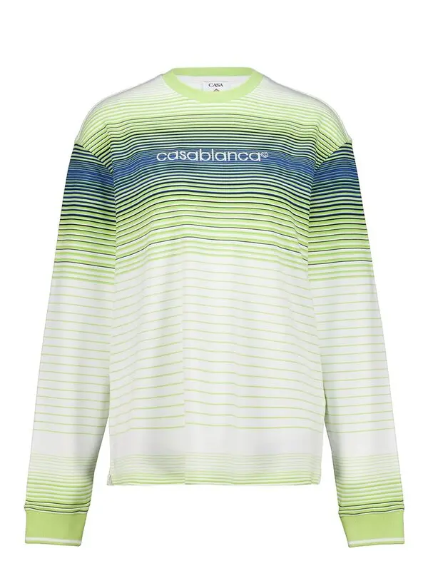 Casablanca Gradient Striped Long-sleeve Top - Green