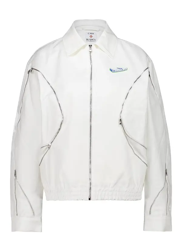 Casablanca Zipped Cotton Jacket - White