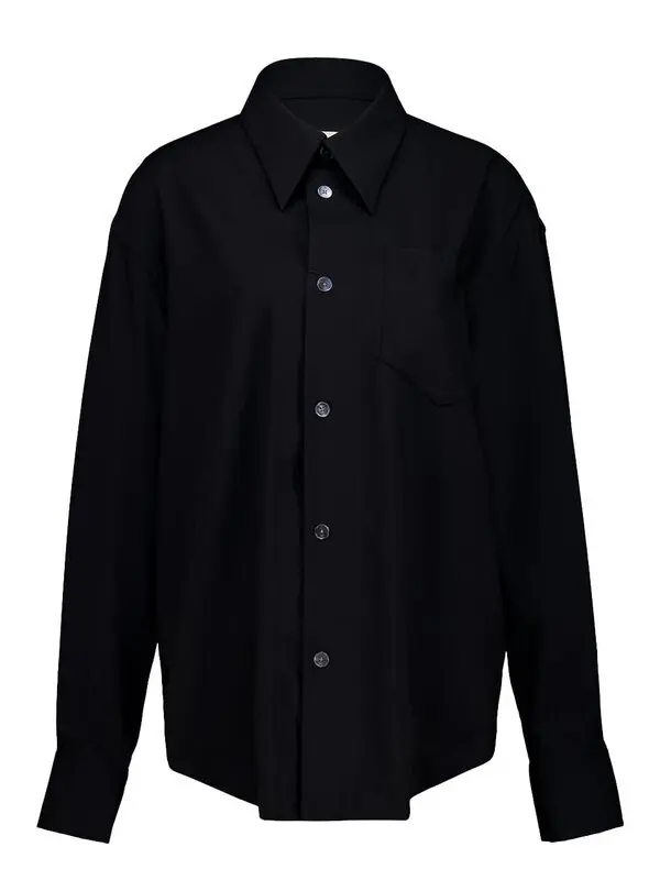 AMI Paris De Coeur Wool Shirt - Black