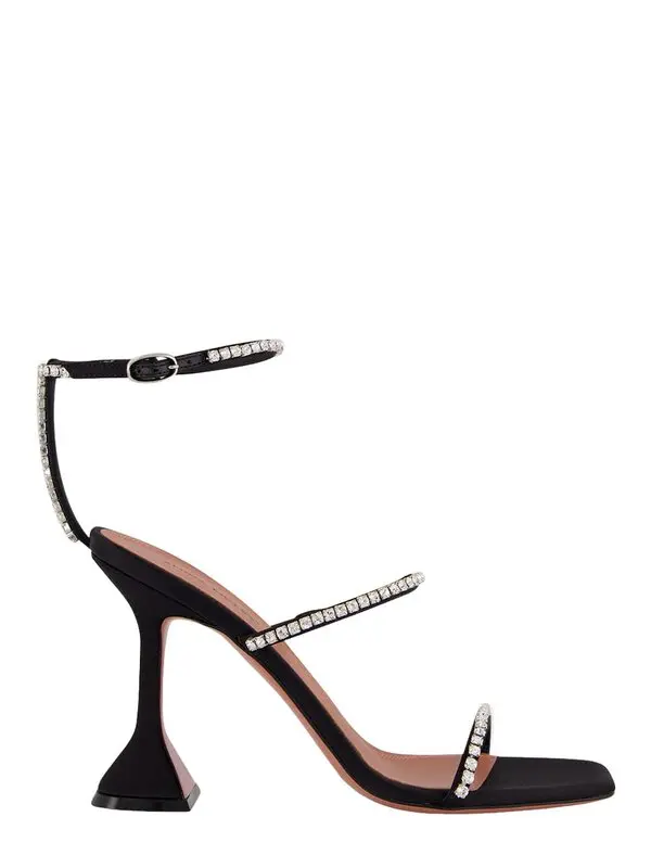 Amina Muaddi Gilda 95 Crystal Sandals - Black