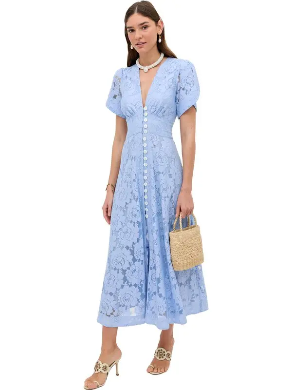 Rixo Novara Vintage Dress - Blue