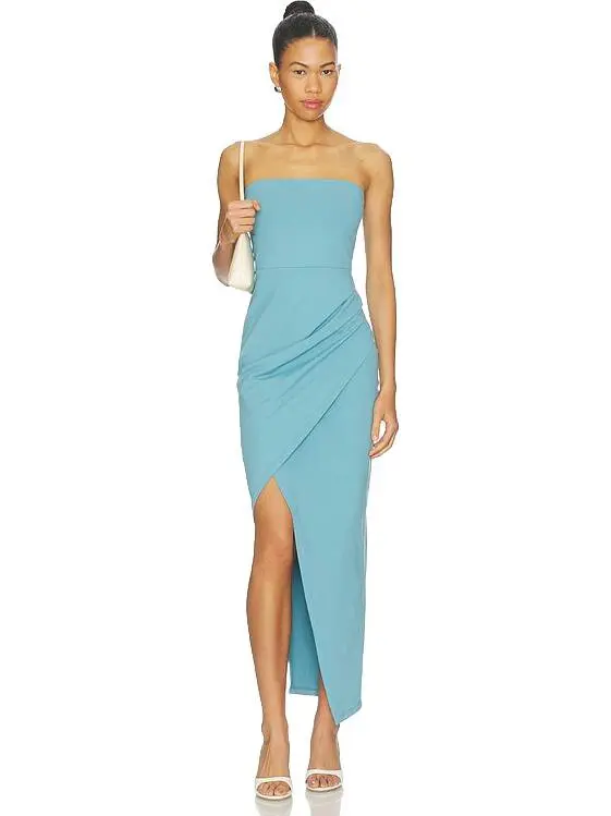 Susana Monaco Draped Tube Dress With Slit - Blue