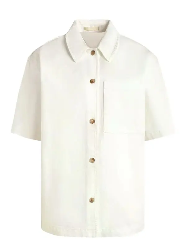 12 STOREEZ Bowling Denim Shirt - White