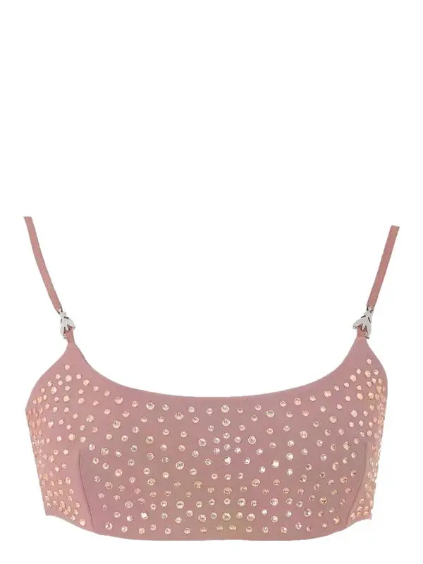 Patrizia Pepe Rhinestone-embellished Crop Top - Pink
