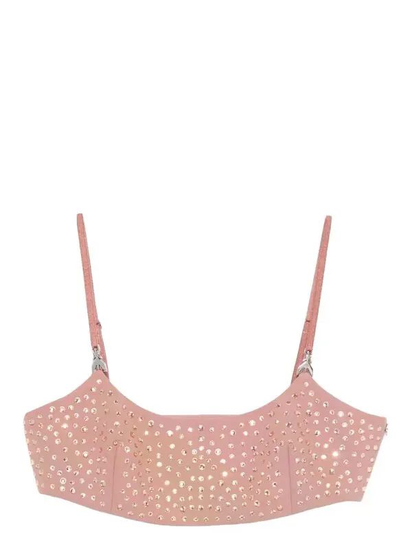 Patrizia Pepe Rhinestone-embellished Crop Top - Pink