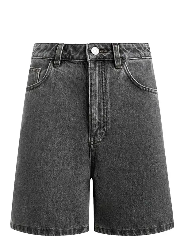 12 STOREEZ Flared Denim Shorts - Grey