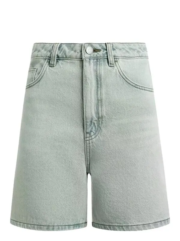 12 STOREEZ Flared Denim Shorts - Blue