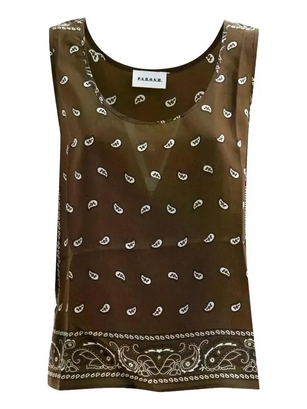 P.a.r.o.s.h Patterned Top - Brown