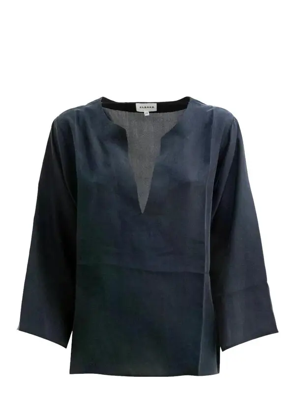 P.a.r.o.s.h V-neck Three-quarter Sleeve Blouse - Blue