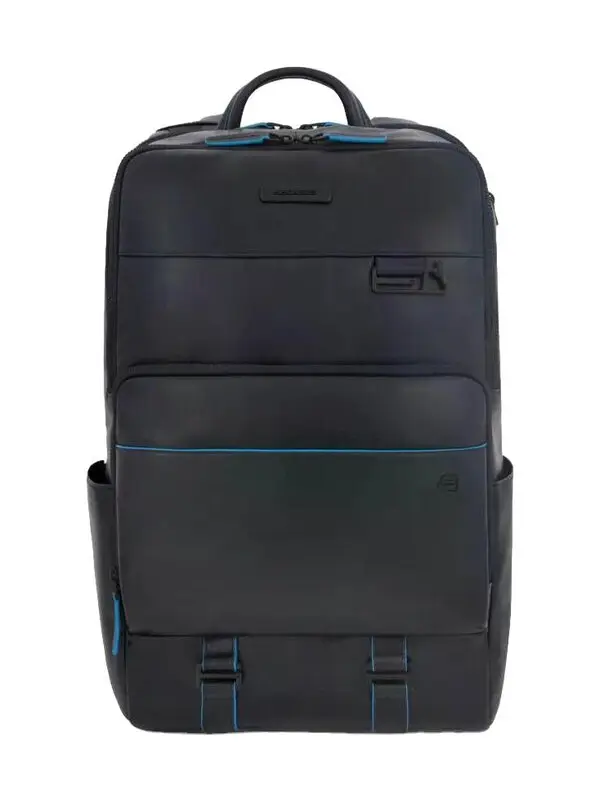 PIQUADRO Leather Laptop Backpack - Blue