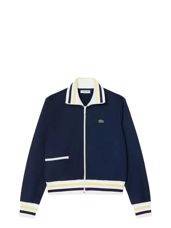 Lacoste Striped Zip-up Sweatshirt - Blue