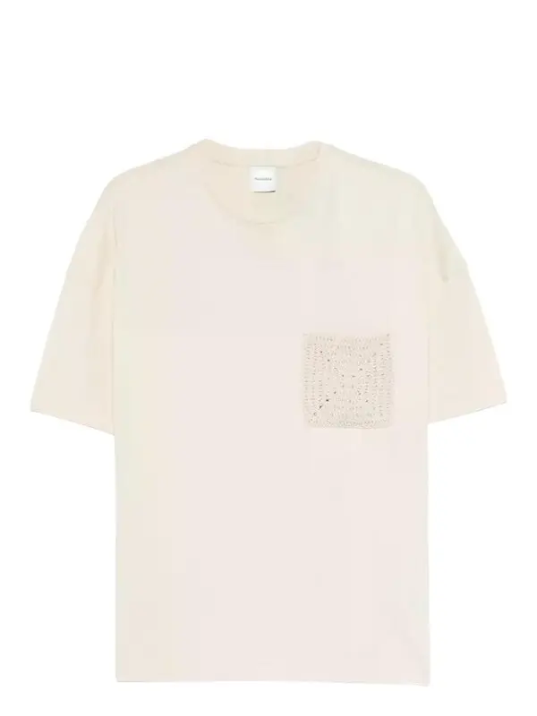 Nanushka Wren Origami Crochet-pocket T-shirt - Neutrals