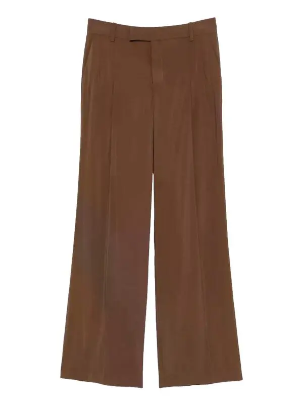 Federica Tosi Pleated Wide Leg Trousers - Brown