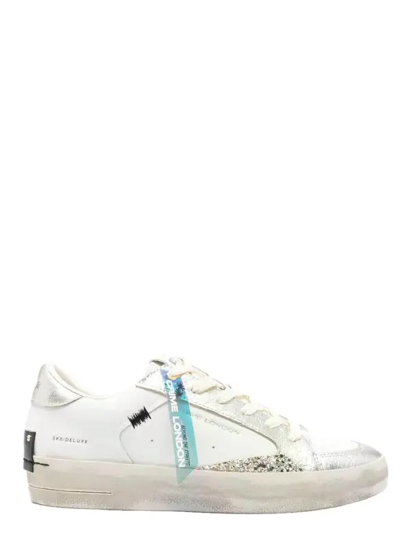 CRIME LONDON Glitter-embellished Sneakers - White
