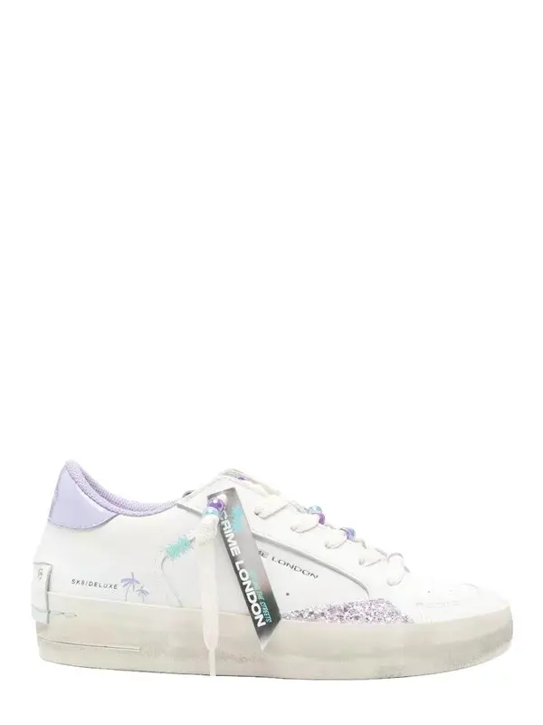 CRIME LONDON Glitter-embellished Sneakers - White
