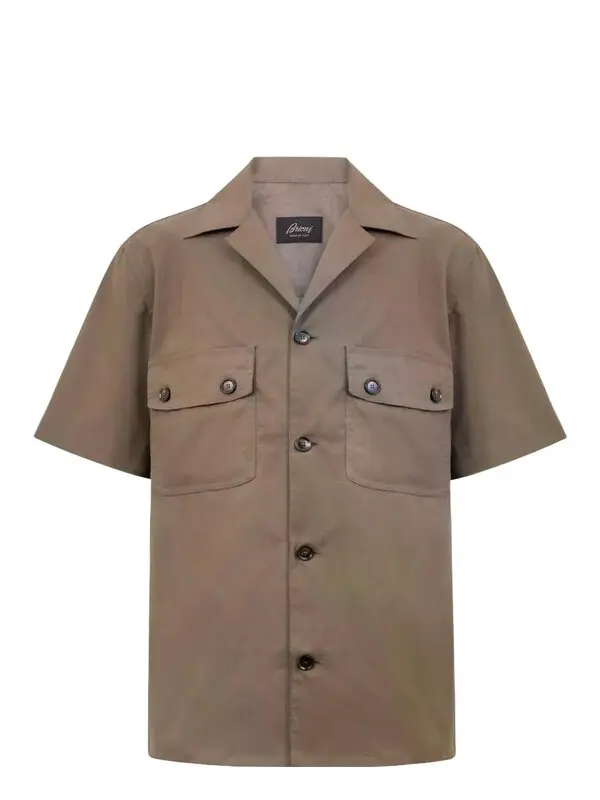 Brioni Vagabond Short-sleeved Overshirt - Brown