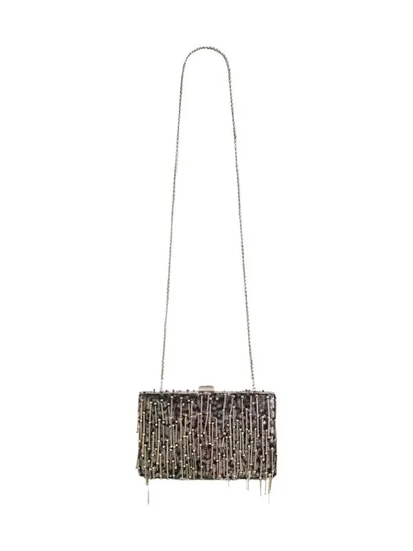 GEMY MAALOUF Embroidered Sequin Clutch - Black
