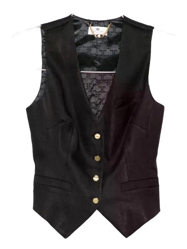 Elisabetta Franchi Button-up Waistcoat - Black