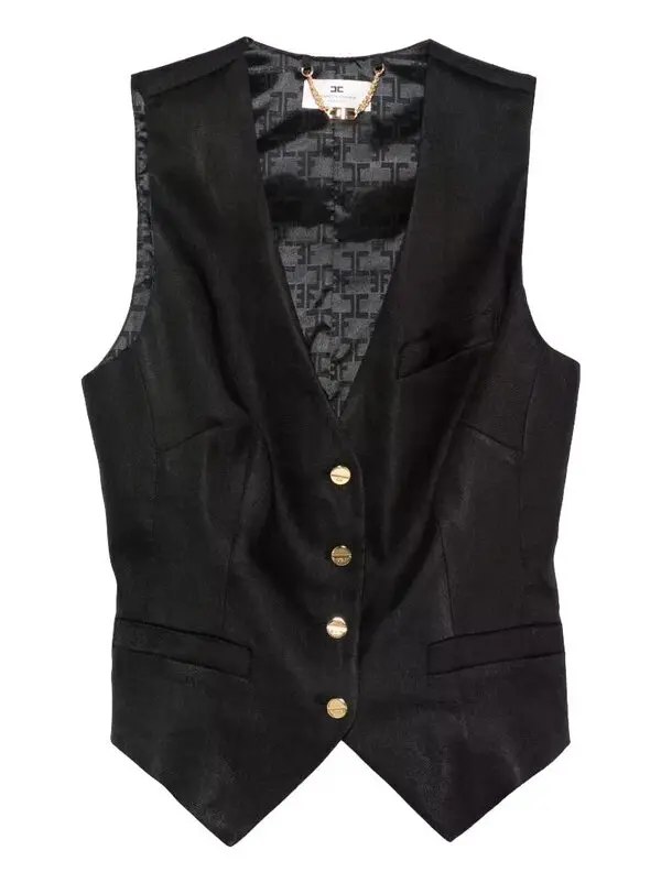 Elisabetta Franchi Button-up Waistcoat - Black