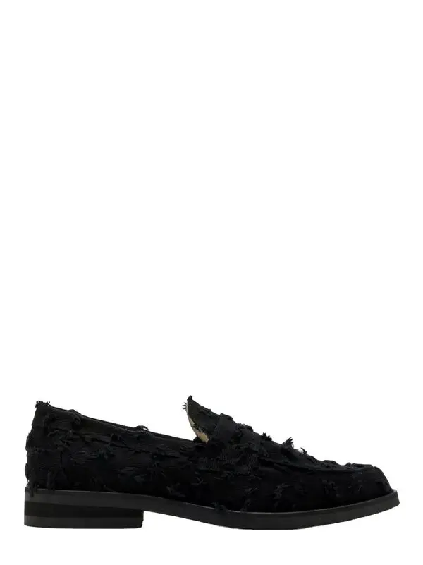 DUKE + DEXTER Wilde Frayed Loafers - Black
